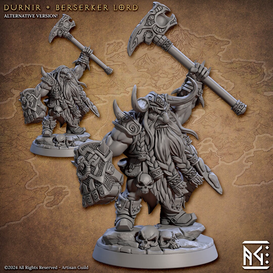 Dwarf Runelord Barbarian Miniatures - Artisan Guild | Dwarven Leader Models | Dungeons and ...