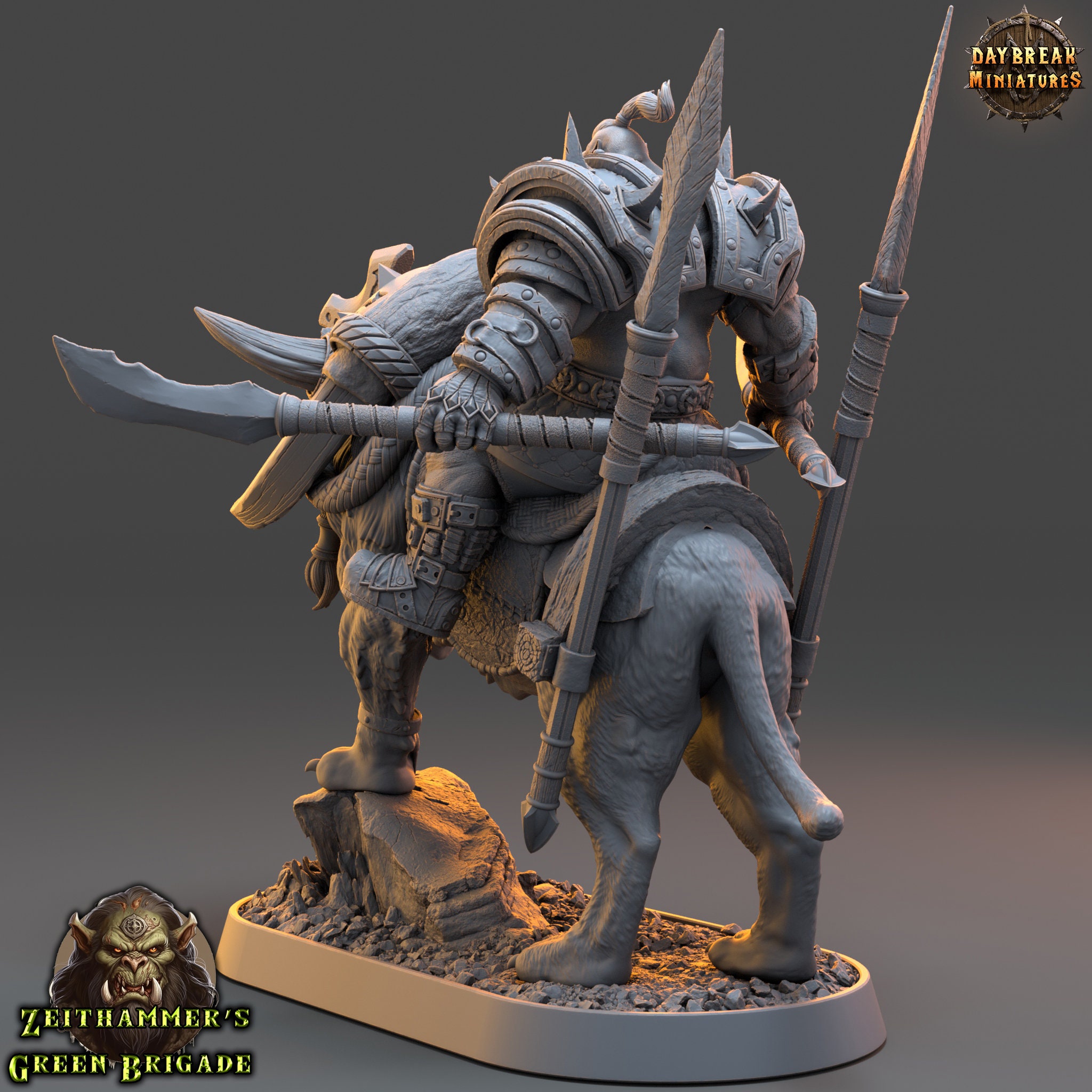 Orc Tiger Cavalry Miniatures - Daybreak Miniatures | Mounted Half Ogre ...