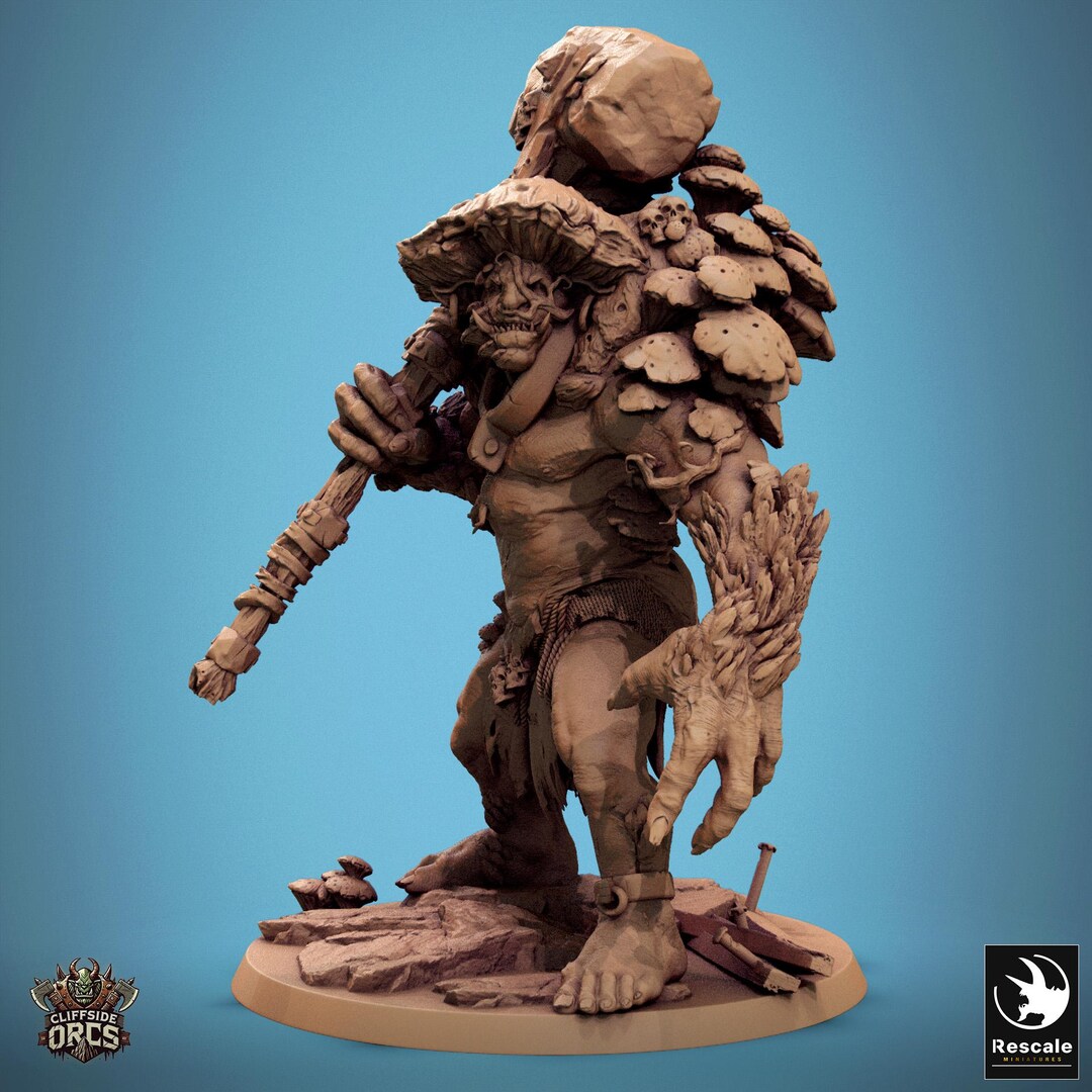 Giant Fungal Ogre Miniature - Rescale Miniatures | Myconid Troggoth ...