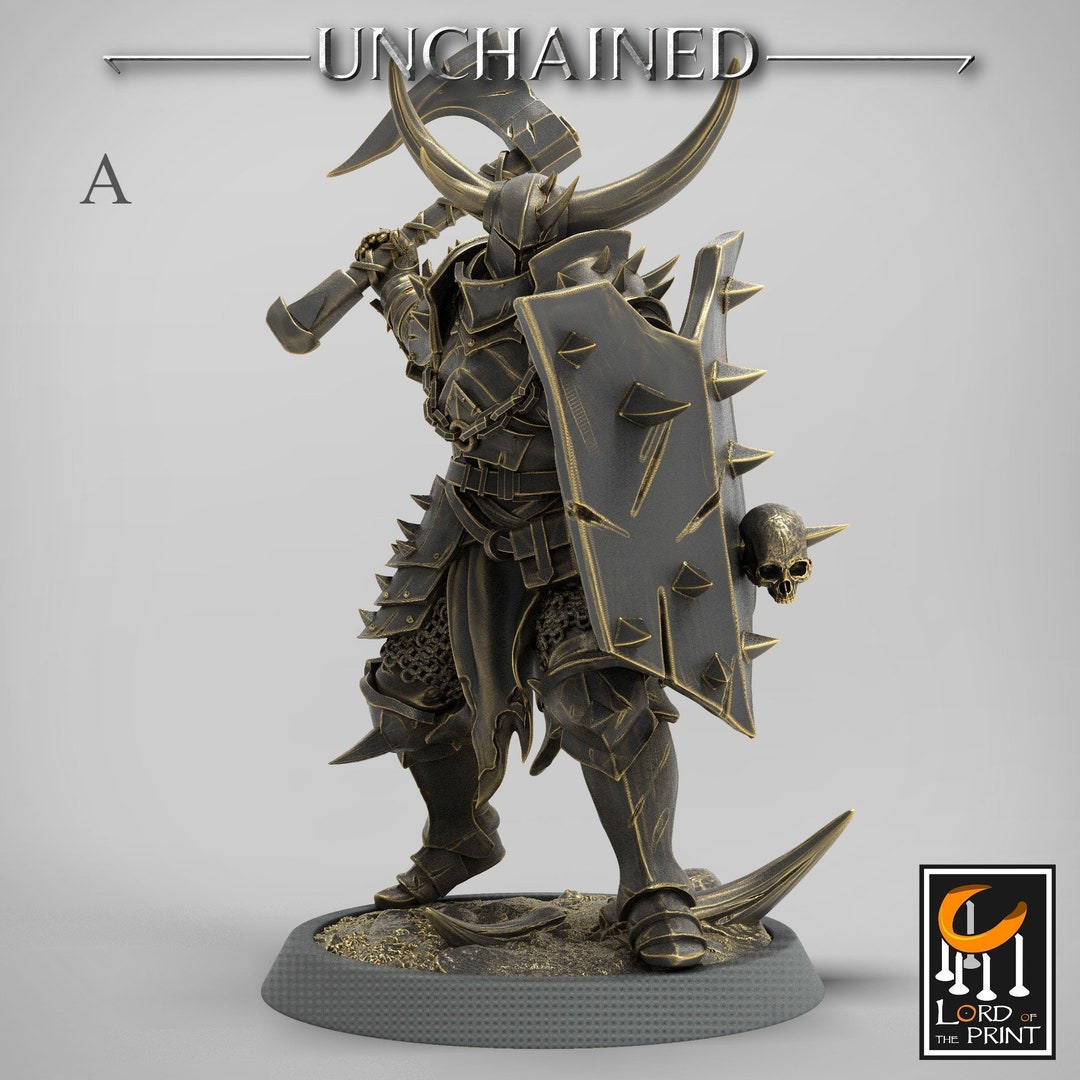 Grimdark Heavy Infantry Miniatures - Lord of the Print | Chaos Warrior ...