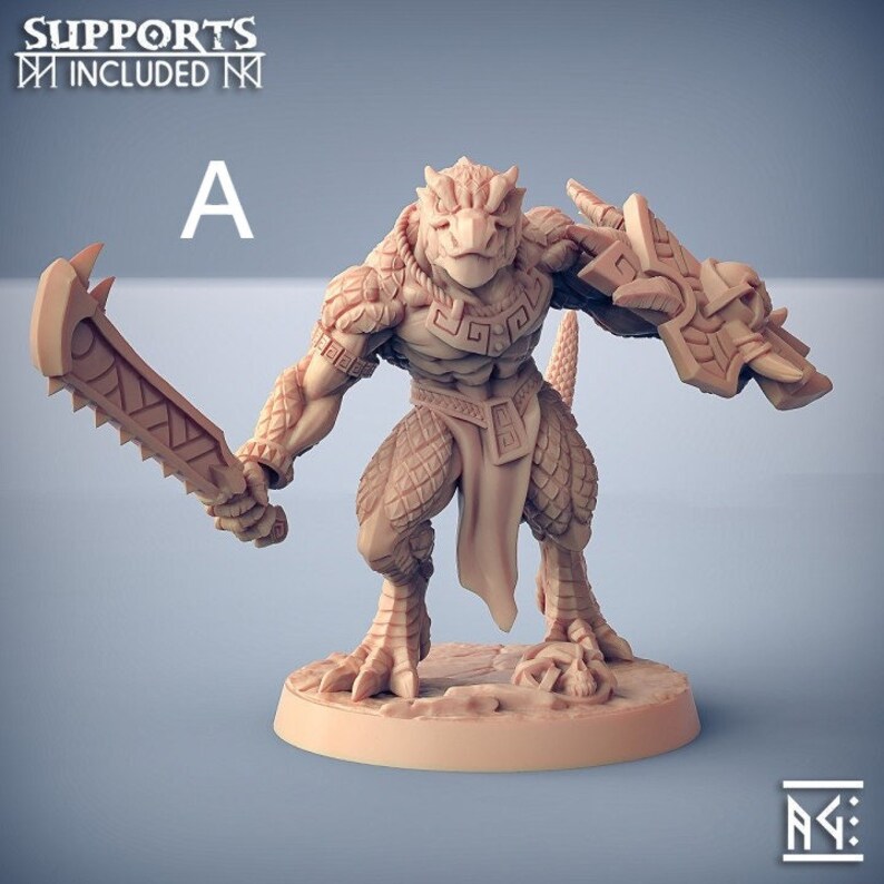 Lizardmen Warrior Miniatures - Artisan Guild | Cold One Infantry ...