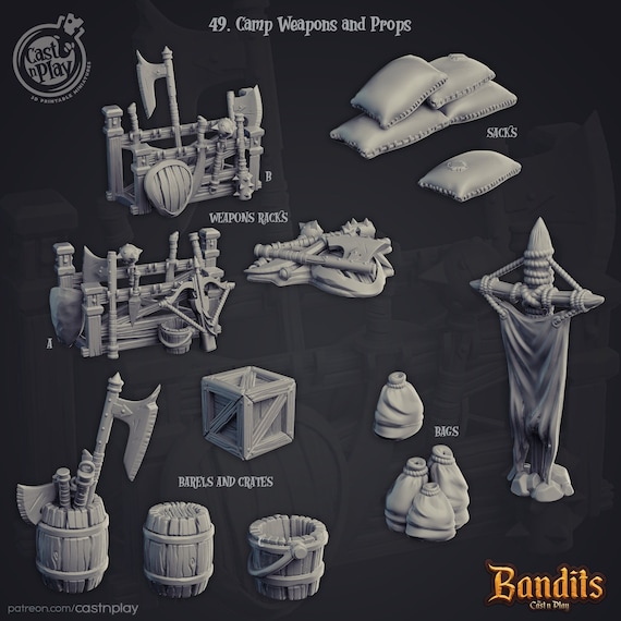 Camp Scatter Castnplay Props Dungeons & Dragons Dnd - Etsy