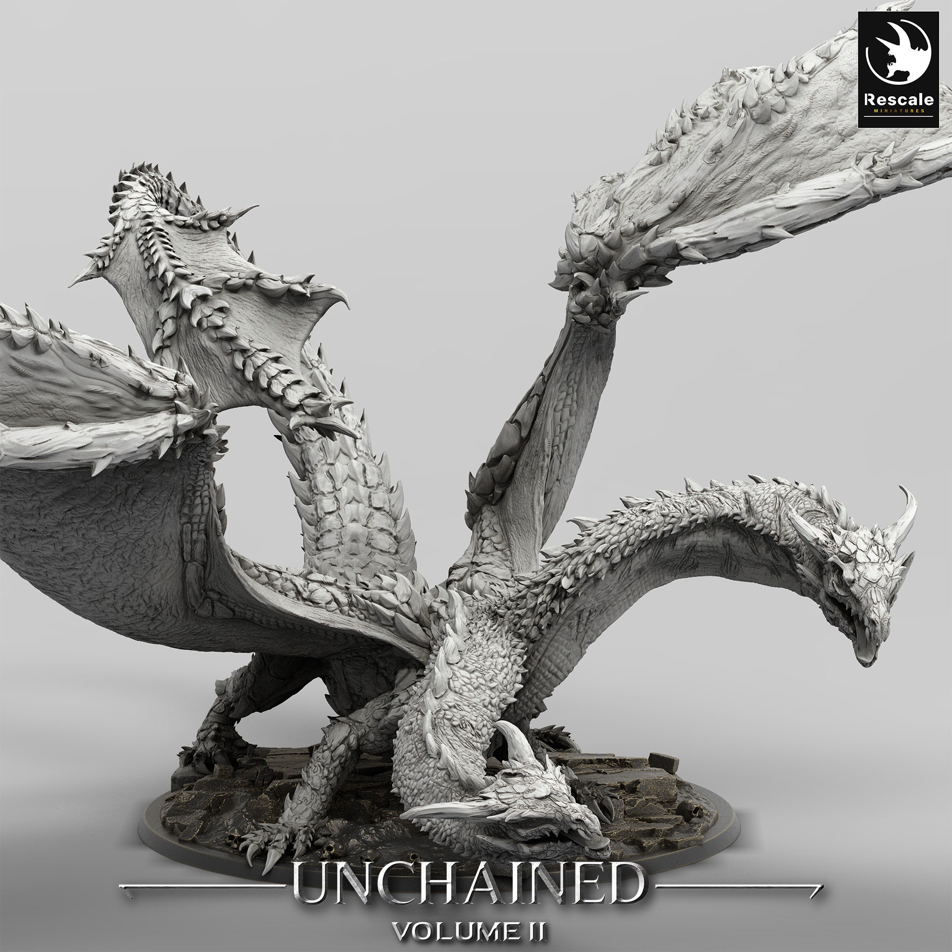 Grimdark Winged Hydra Miniature - Rescale Miniatures | Adult Chaos ...