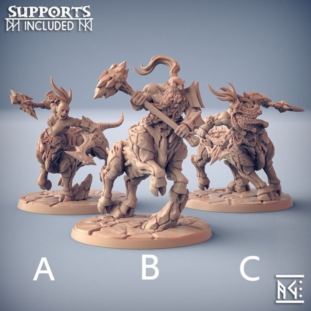 Dwarf Centaur Cavalry Miniatures - Artisan Guild | Beastfolk Barbarian ...