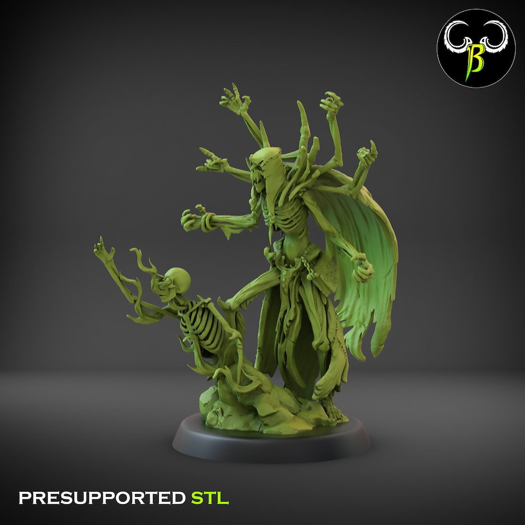Undead Necromancer Miniature - Clay Beast Creation | Lich Boneshaper ...