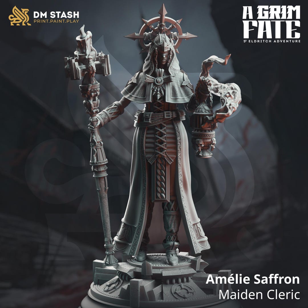 Female Human Cleric Miniature - DM Stash | Half Elf Priestess Model ...
