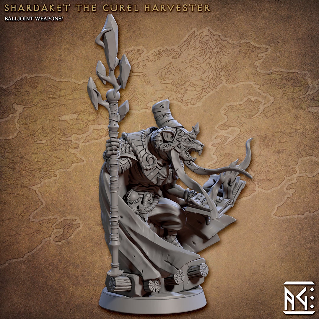 Ratfolk Wizard Miniature - Artisan Guild | Skaven Grey Seer Model ...