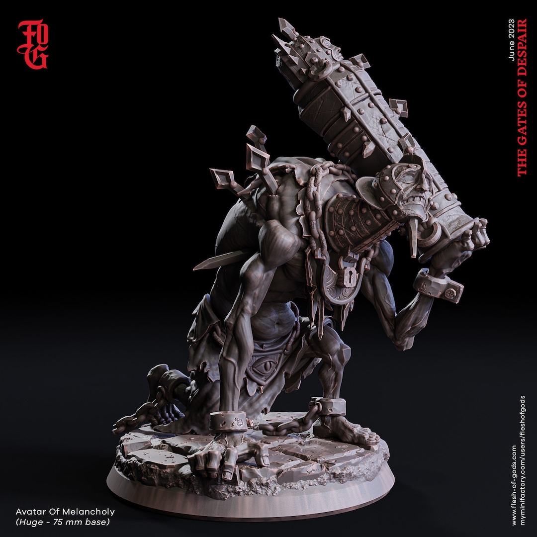 Grimdark Giant Miniature - Flesh of Gods | Undead Guardian Model ...