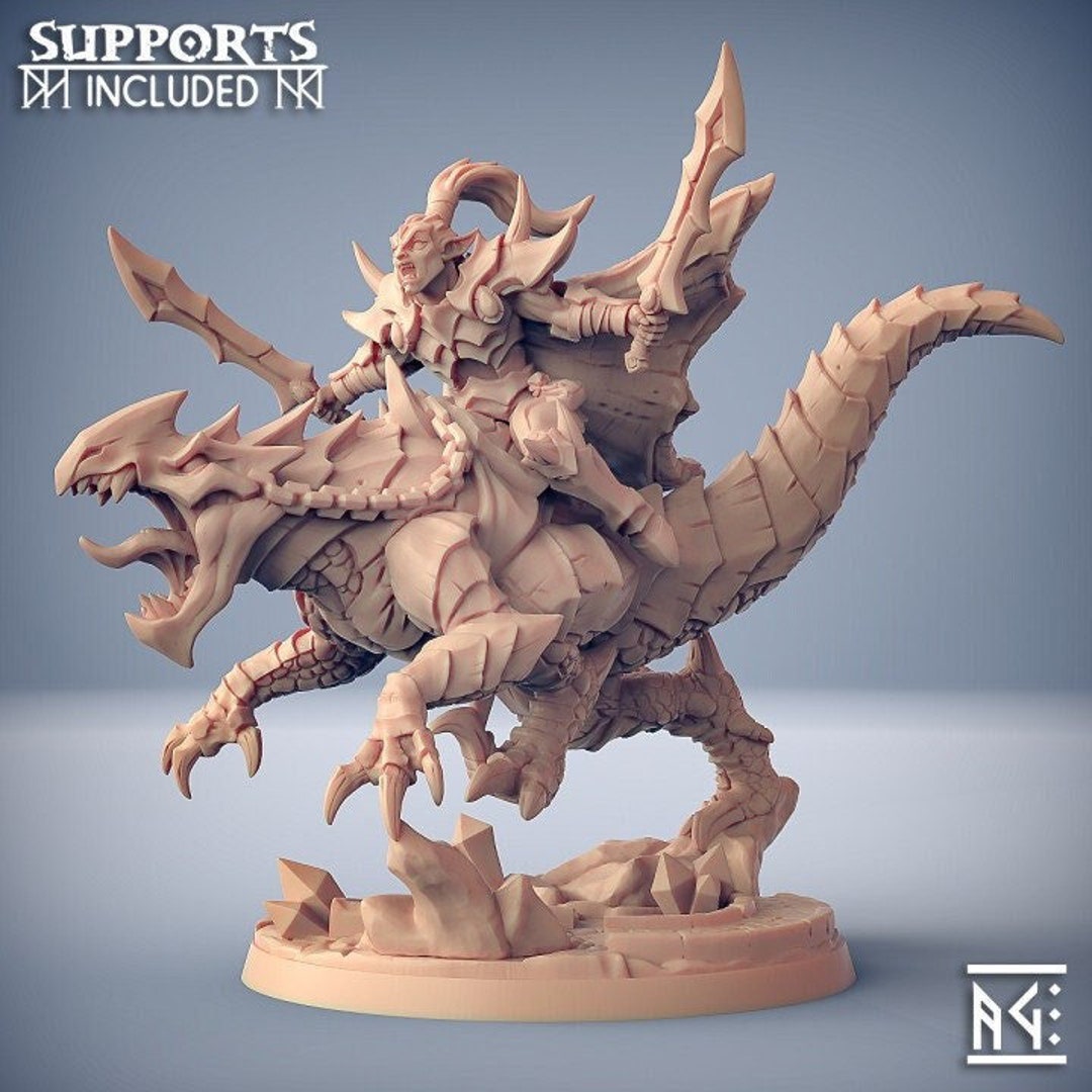 Drake & Elven Rider Miniature - Artisan Guild | Beast of Chaos Model ...