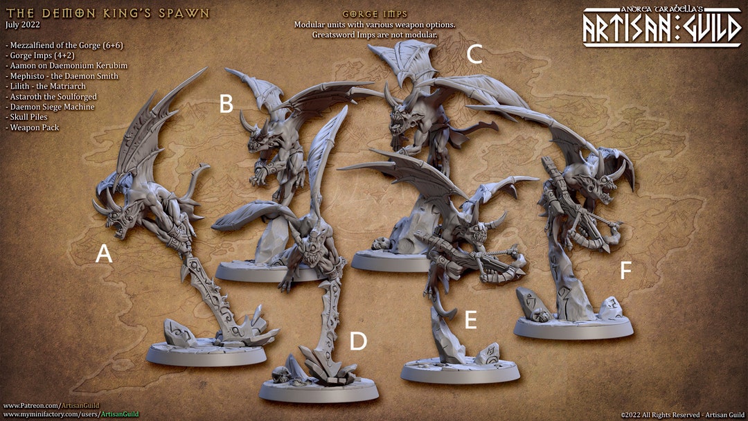 Infernal Imp Miniatures - Artisan Guild | Winged Fury Demon Models ...