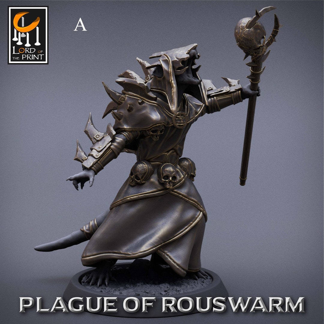 Skaven Plague Priest Miniatures - Lord of the Print | Ratfolk ...