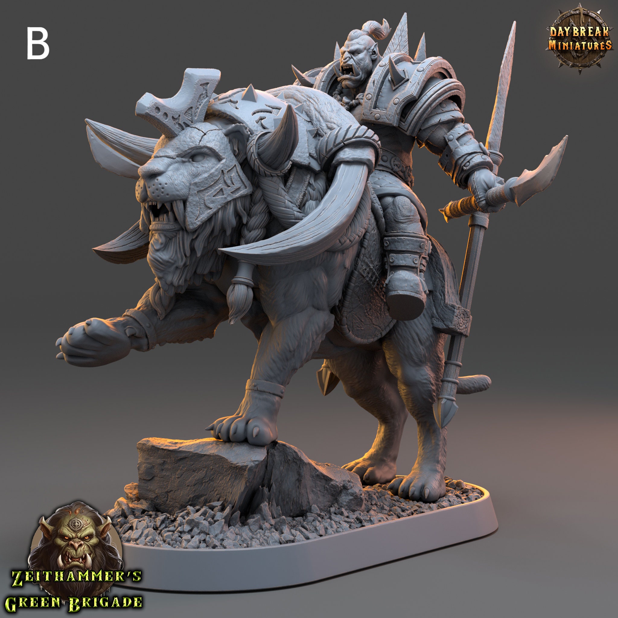 Orc Tiger Cavalry Miniatures - Daybreak Miniatures | Mounted Half Ogre ...