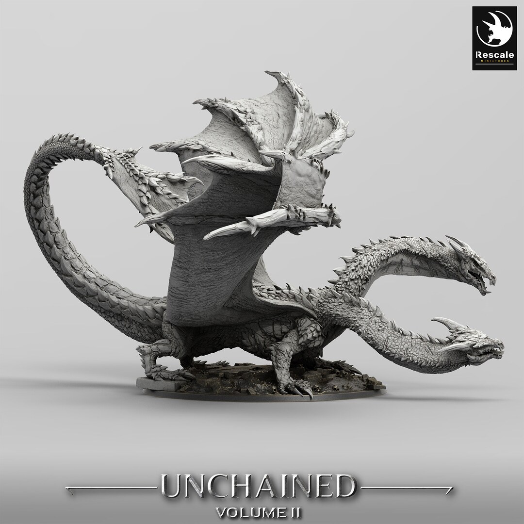 Grimdark Winged Hydra Miniature - Rescale Miniatures | Adult Chaos ...