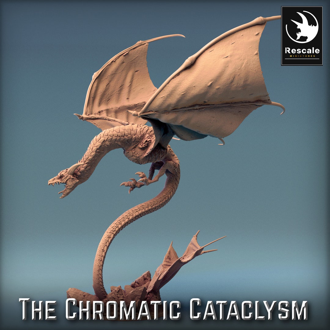 Adult Shadow Wyvern Miniature - Rescale Miniatures | Drakesworn Mount ...