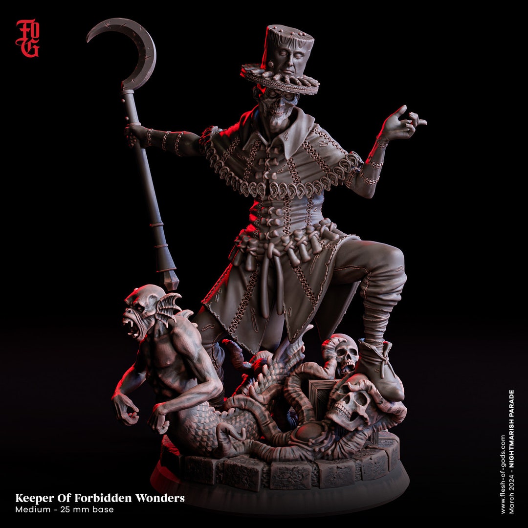 Undead Necromancer Clown Miniature - Flesh of Gods | Zombie Lich Wizard ...