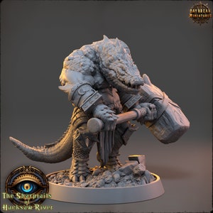 Crocodile Barbarian Miniature - Daybreak Miniatures | Lizardmen ...