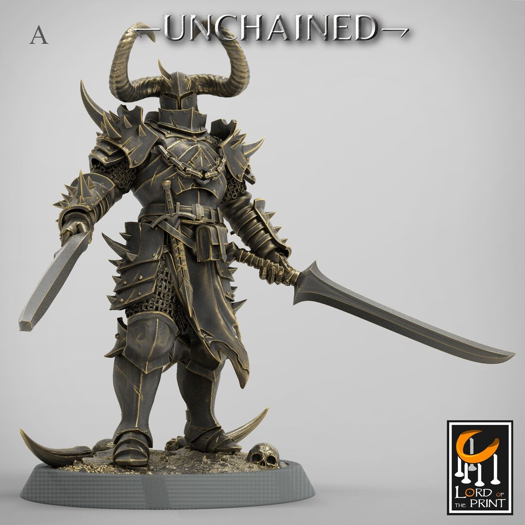 Grimdark Duel Infantry Miniatures - Lord of the Print | Chaos Warrior ...