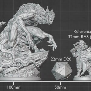 Grimdark Werewolf Miniature - Flesh of Gods | Werebat Model | Dungeons ...