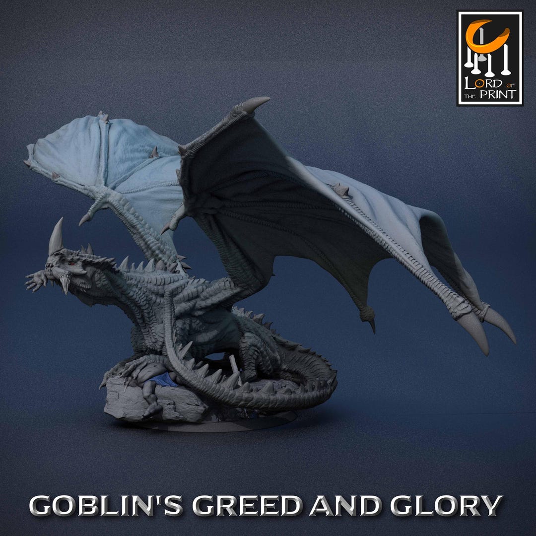 Young Blue Dragon Miniature - Lord of the Print | Crystal Drake ...
