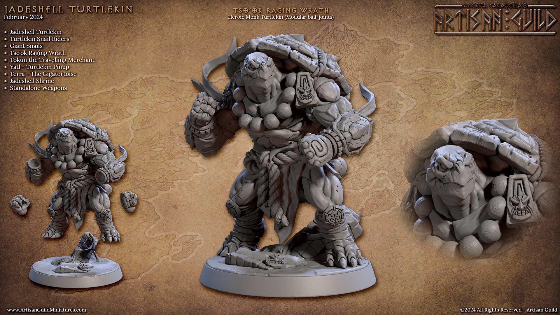 Tribal Tortle Monk Miniature - Artisan Guild | Turtle Folk Brawler ...