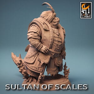 Dragonborn Merchant Miniature - Lord of the Print | Winged Lizardman ...