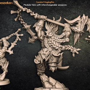 Dwarf Barbarian Miniature - Artisan Guild | Fyreslayer Berserker Model | Dungeons and Dragons ...