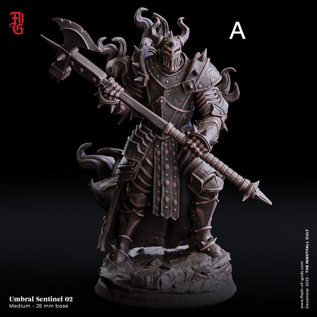 Infernal Knight Miniatures Flesh of Gods Armored Fire Daemon Model ...