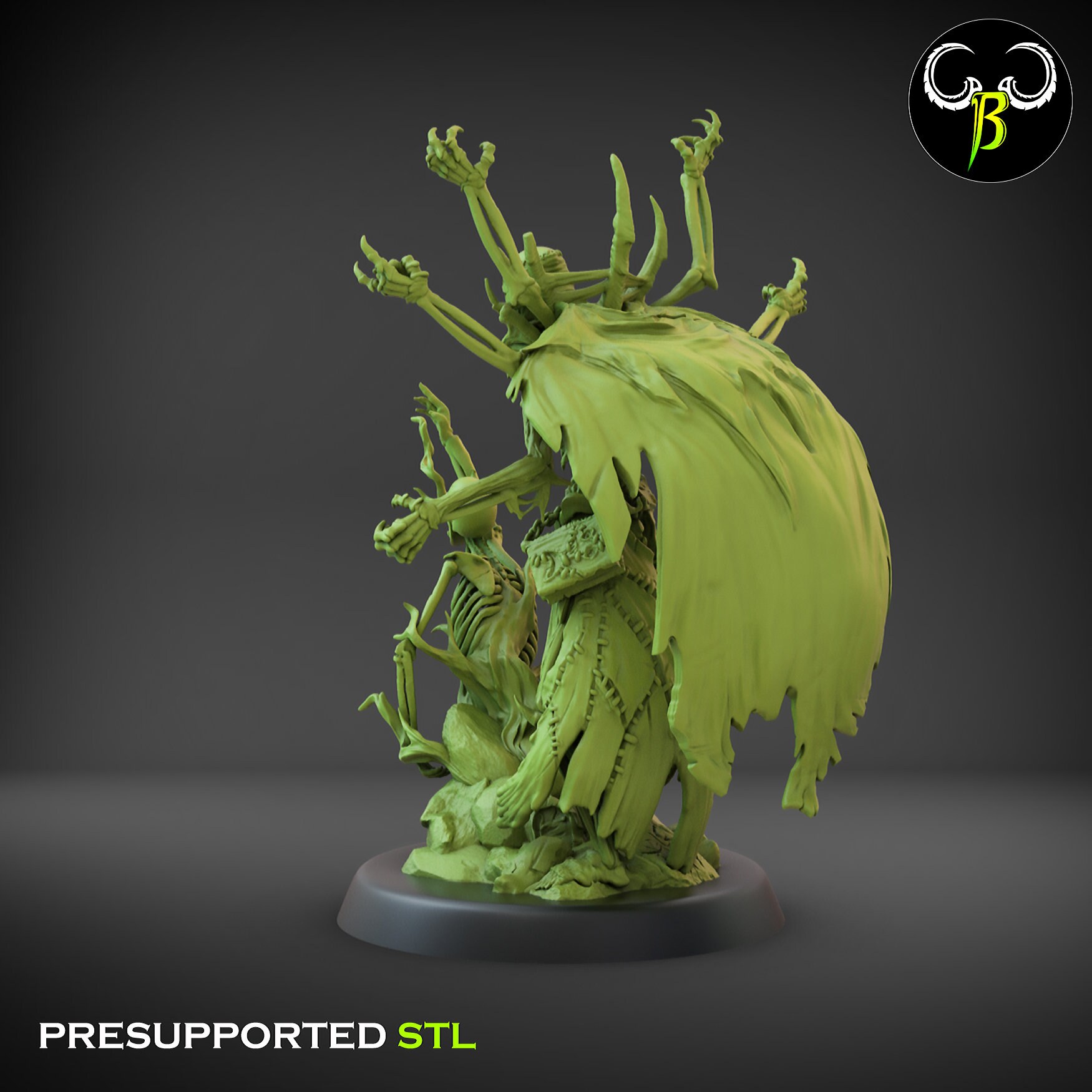 Undead Necromancer Miniature - Clay Beast Creation | Lich Boneshaper ...