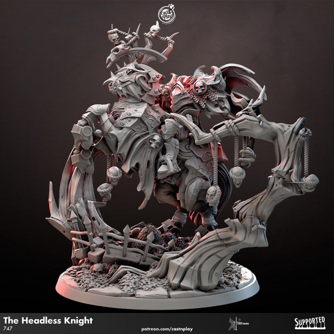 Undead Mounted Knight Miniature - Castnplay | Headless Horseman Model ...