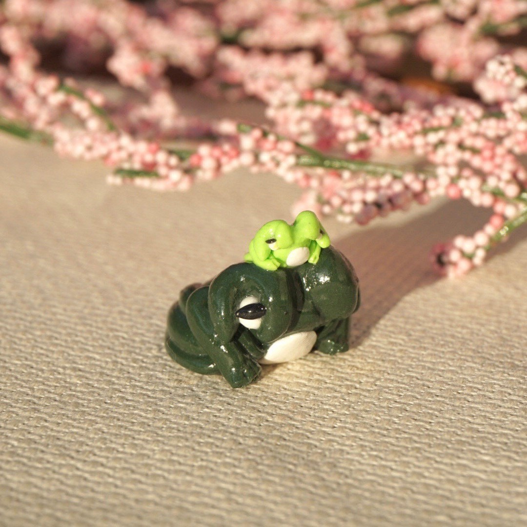 Frog on Frog Figurine Frog Figurine - Etsy
