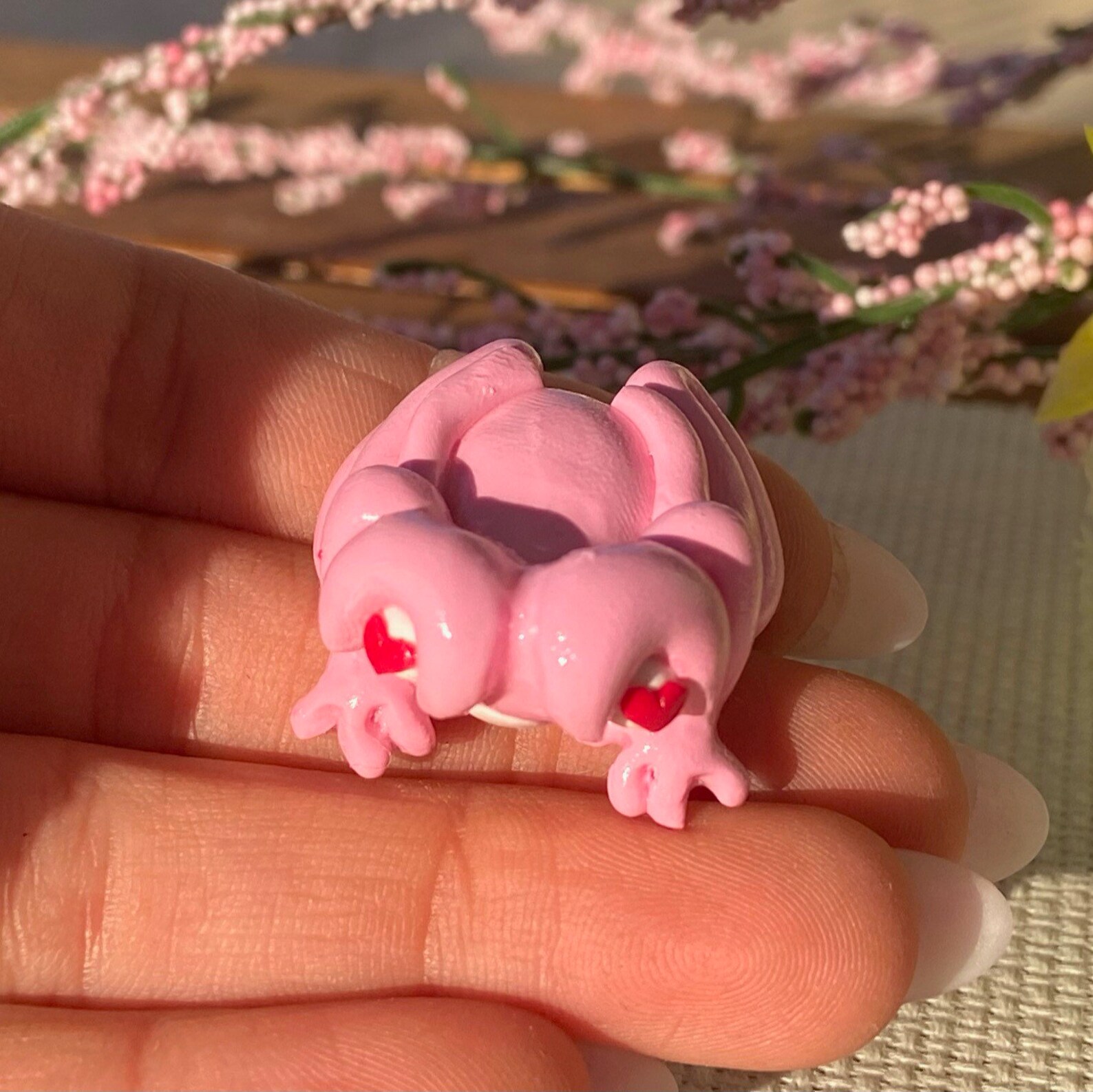 Heart Eyes Frog Figurine-handmade Polymer Clay Frog Art- Valentine’s ...