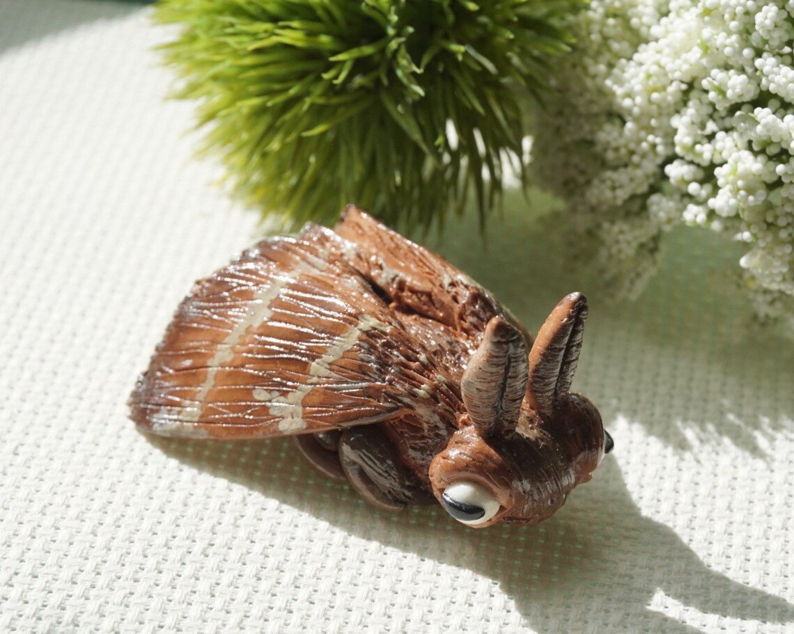 Moth Figurine- Bug Collection- Unique Polymer Clay Figurine - Etsy