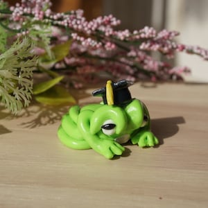 Graduation Frog Figurine- Handmade Polymer Clay Figurine/decoration ...