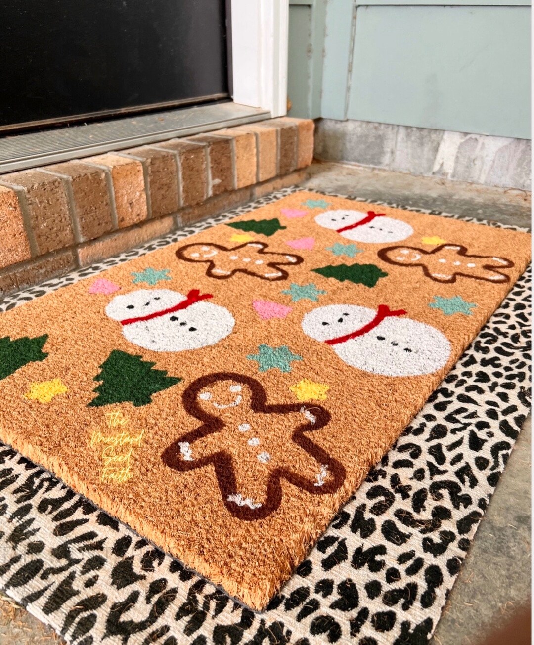 Snowman Christmas Doormat, Gingerbread Man Christmas Doormat, Christmas ...