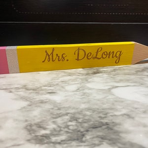 Back to School Teacher Name Pencil Plaque Desk Top - Etsy