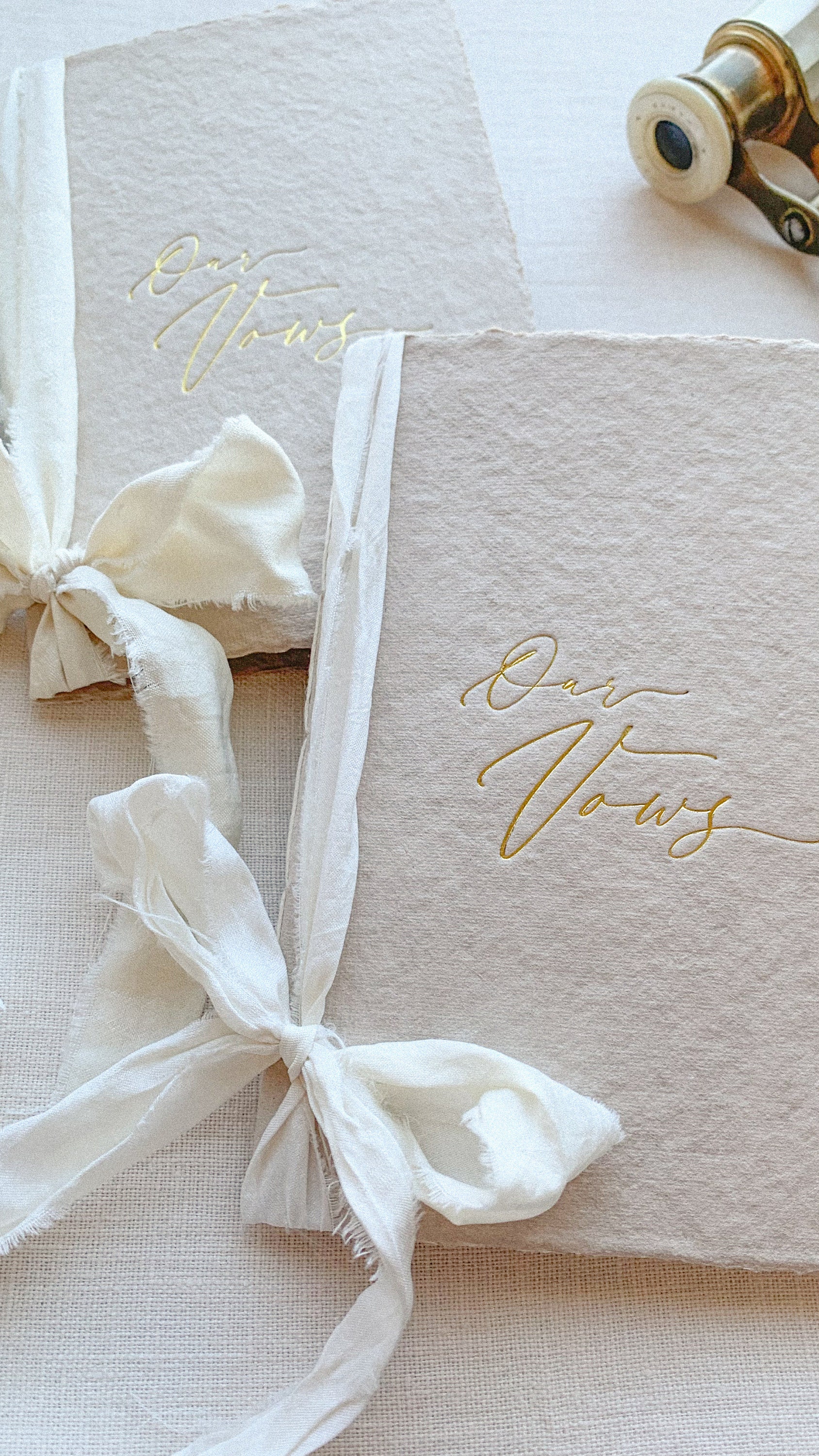 Vow Book Set With Gold Foil Printing. Simple and Elegant With 8 Pages ...