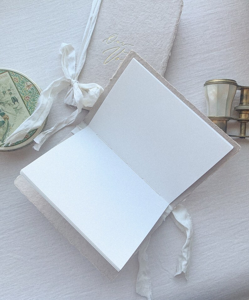 Vow Book Set With Gold Foil Printing. Simple and Elegant With 8 Pages ...