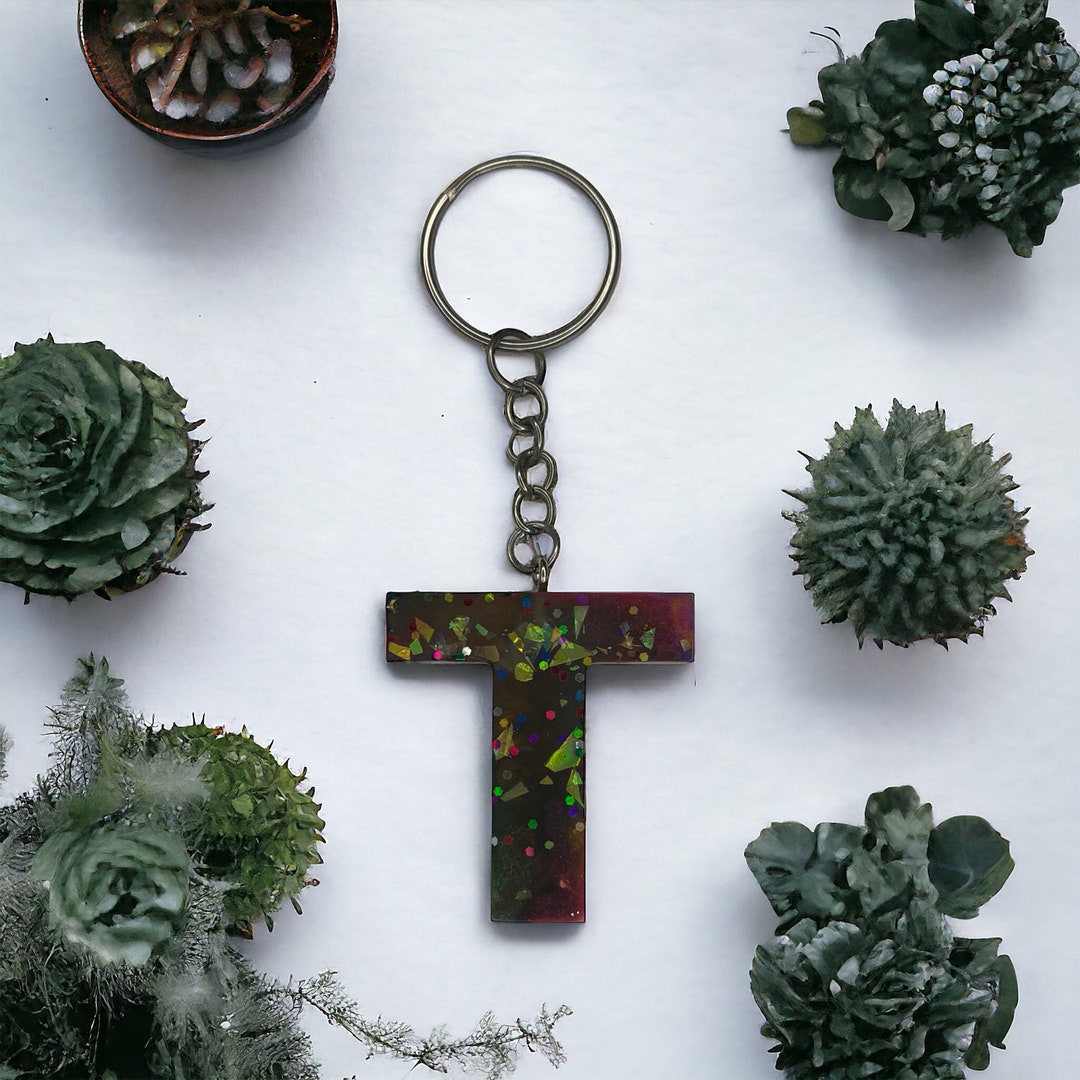 Letter T Keychain - Etsy