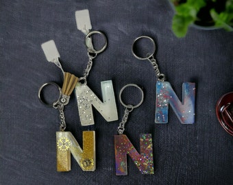 White and Sparkle Pink Rersin Letter N - Etsy