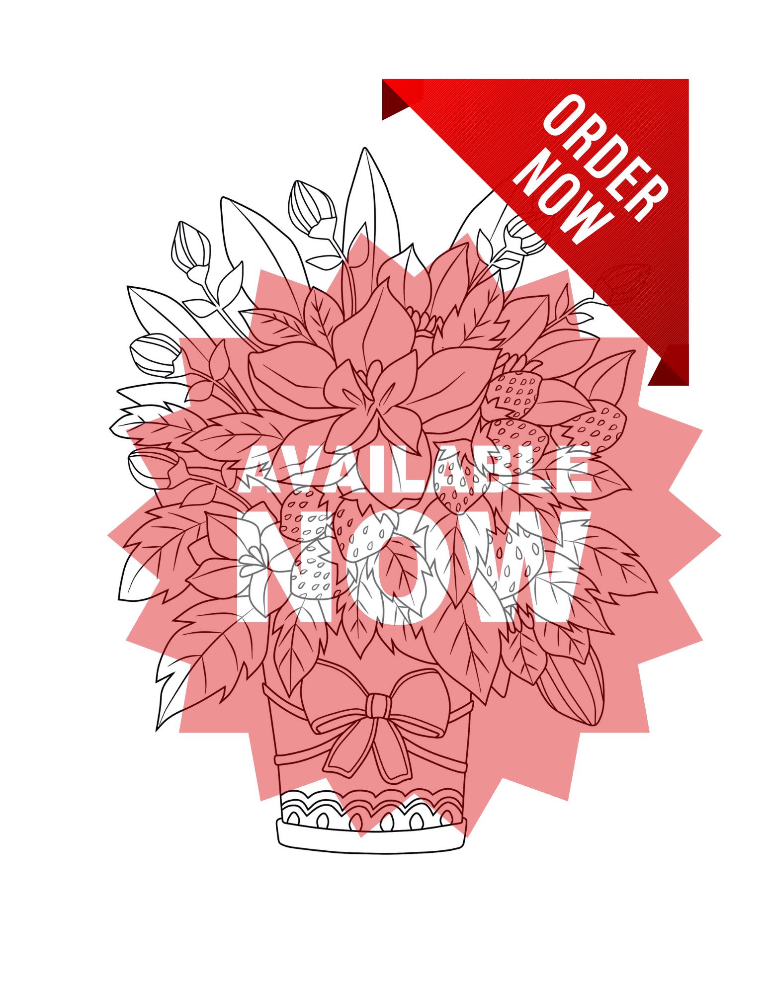Printable Floral Coloring Pages | 3-page Flower Arrangement Digital ...