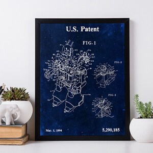 Vintage Robot Patent Blueprint Art Print. Technical Illustration ...