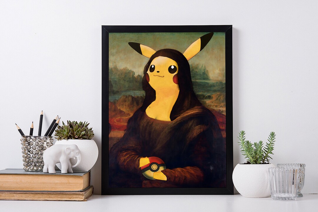 Cartoon Mona Lisa Poster. Pop Illustration Painting Print Wall Art. - Etsy