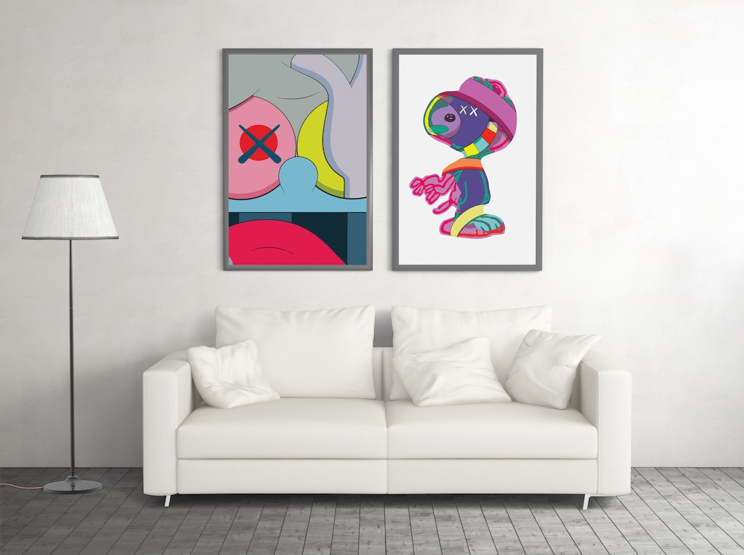 Urban Graffiti Poster. Set of 2 Street Art Canvas Print. Living Room ...