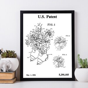 Vintage Robot Patent Blueprint Art Print. Technical Illustration ...
