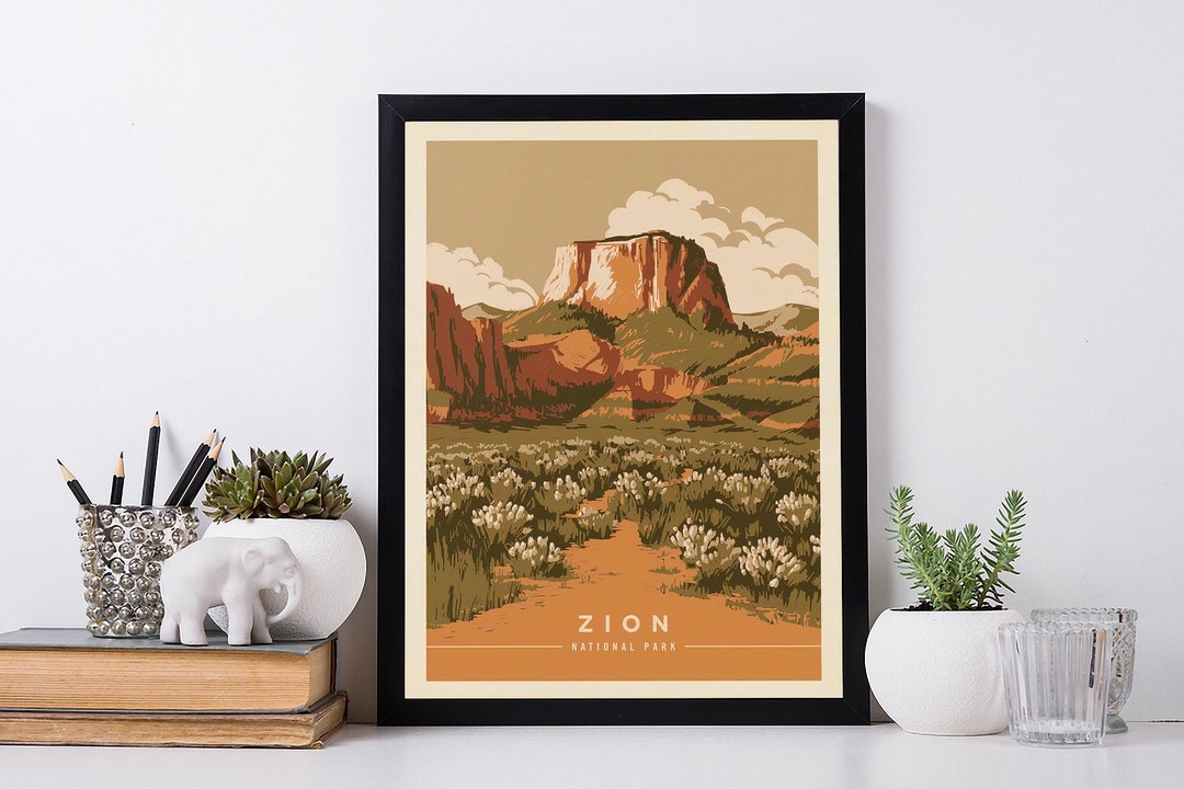 Zion National Park: the Promised Land Wall Art, Vintage Travel Posters ...