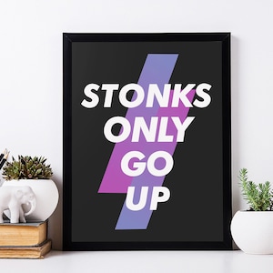 Stocks Only Go Up Quote Poster. Stock Market Wall Art. | Etsy