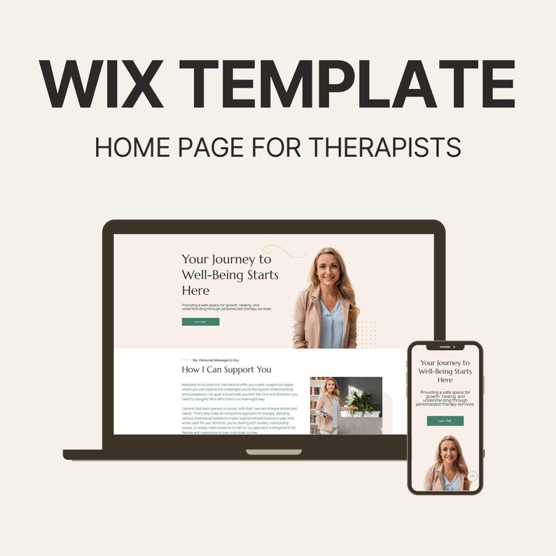 Wix Website Template for Therapists, Coaches, and Counselors - Etsy