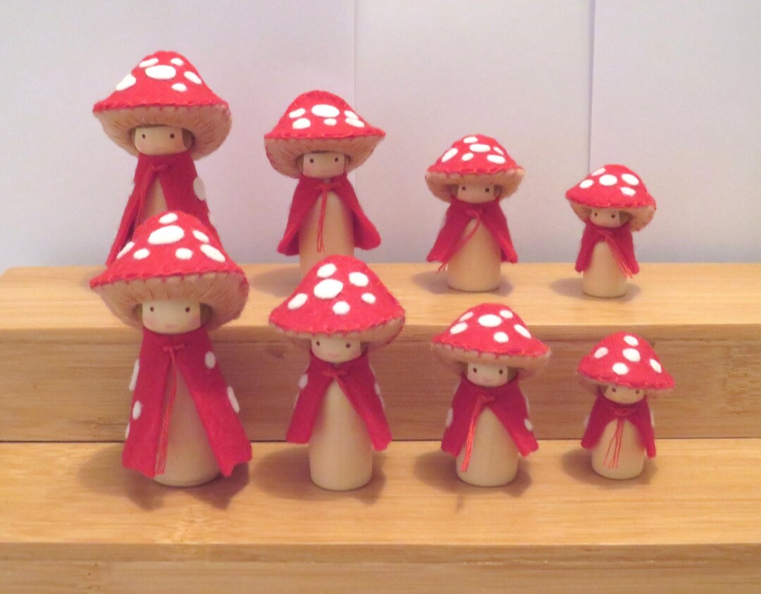 Peg Doll - Mushroom - Pegdoll - Felt - Steiner Waldorf Inspired Toys ...