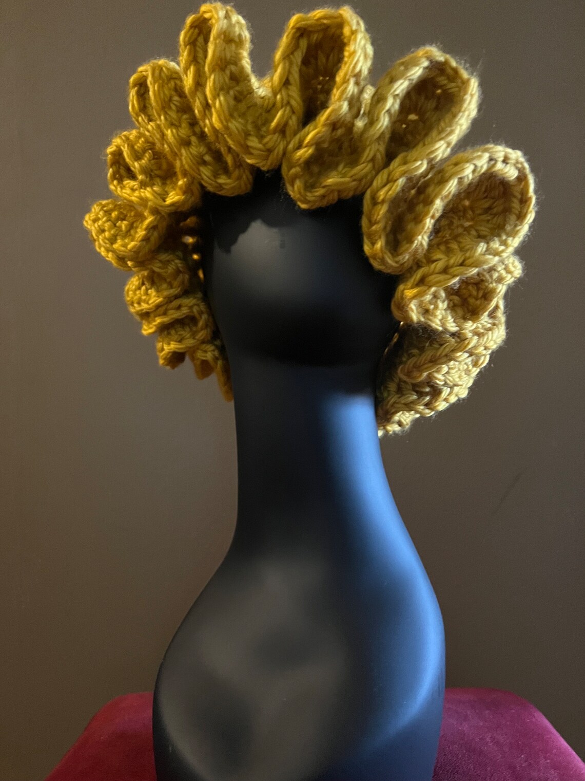 Yellow-gold Handmade Crochet Chunky Ruffle Bucket Hat - Etsy