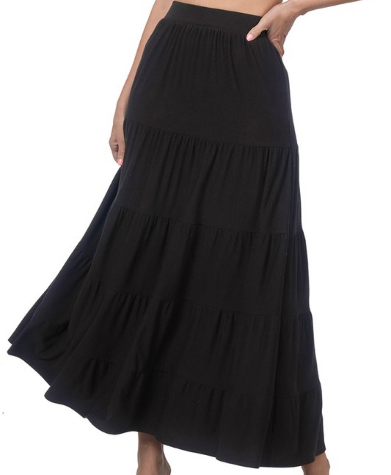 Jayda Burgundy Long Skirt Long Tiered Modest Skirt Bohemian Skirt Maxi